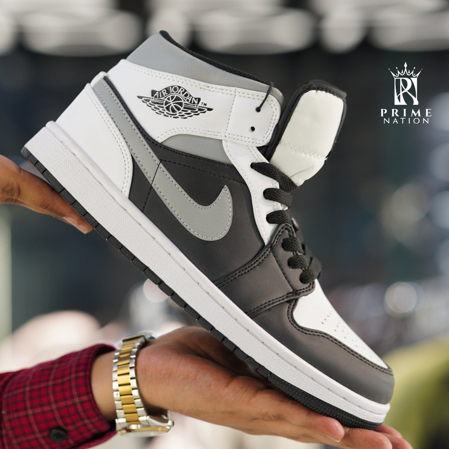 AJ-1 Mid Gray black – Prime Nation